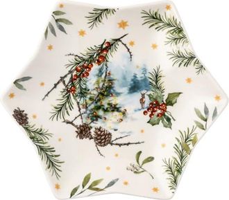 Hutschenreuther Sternschale 2023-Am Weihnachtsbaum die Lichter brennen 24 cm