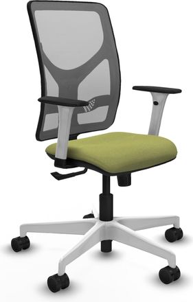 Piqueras y Crespo B&uuml;rostuhl, gr&uuml;n, mit wei&szlig;en und schwarzen Armlehnen, h&ouml;henverstellbare Lendenwirbelst&uuml;tze, ausgestattet mit 3 Positionen und Schneideschaum, Grau/Oliv