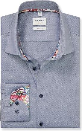 Olymp Level Five Chemise &agrave; manches longues pour homme, fausse unie, 366, niveau 5, coupe corporelle (15.05.2015 - F16), 21 New York Kent-2, Marine 18., 39