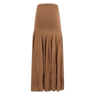 Paco Rabanne Langer flie&szlig;ender Strickrock - - Skirts - Damen - Braun - XS