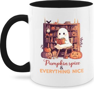Shirtracer Tasse Tassen 325ml - Pumpkin Spice | Herbstliches Halloween Motiv | Herbst | Autumn - 325 ml - Schwarz - halloween-tasse haloween outfits mug grusel h