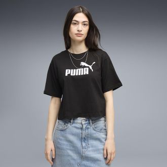 Puma T-shirt court d&eacute;contract&eacute; &agrave; logo N&deg; 1 ESS Femme, V&ecirc;tements, Noir, XL