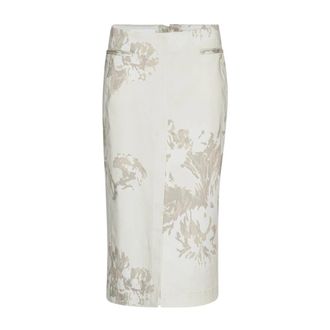 Remain Schicker Blumen Midi Rock - - Skirts - Damen - Beige - S