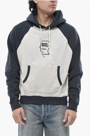 Brain Dead Two-Tone Cotton Fleece Hoodie with Embossed Logo size M