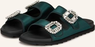 Roger Vivier Pantoletten Slidy Viv Mit Schmucksteinen gruen