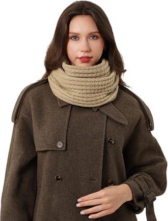 DonDon écharpe femme hiver foulard femme écharpe en laine châle femme tour de cou snood - Beige