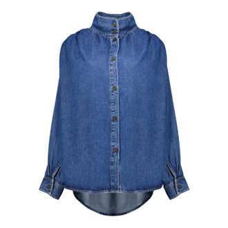 Iro Julie Gathered Denim Shirt - - Blouses & Shirts - Damen - Blau - M