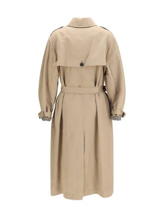 Brunello Cucinelli Belted Cotton-Linen Trench Coat - Beige