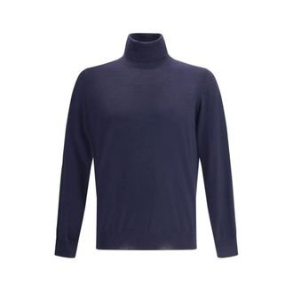 Brunello Cucinelli Homme, Pulls, Bleu, Taille: 2XL Pull à col roulé en laine