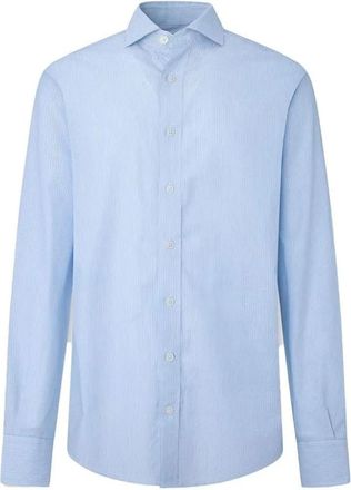 Hackett Chemise bicolore en popeline bleue - Homme - Chemises - Bleu - Taille: 2XL