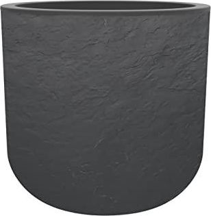 Eda Blumentopf, rund, 40 cm, VolcaniaUp 32,5 l, Steinoptik, einwandig, Wasserspeicherbereich, Ø 38,5 x H.36,8 cm, Anthrazitgrau