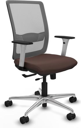 Piqueras y Crespo Schreibtischstuhl mit wei&szlig;en und schwarzen Armlehnen, h&ouml;henverstellbare Lendenwirbelst&uuml;tze, ausgestattet mit Syncro/Traslack und injiziertem Schaumsto