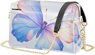 Mnsruu Sacs à bandoulière pour femme, sac à main en cuir avec motif papillon et fleurs de cerisier