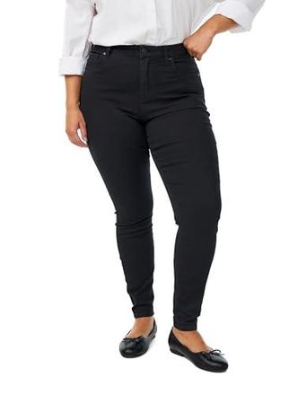 Zizzi Amy Super Slim Jean taille haute pour femme Taille 42-60, Noir, 50W / 30L