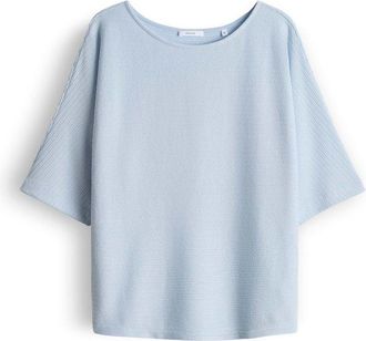 OPUS Kurzarmshirt Jerseyshirt mit dezenter Rippstruktur Lockerer Schnitt, weicher Fall, Pull-on