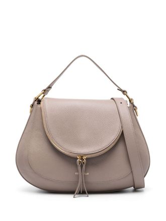 Coccinelle sac &agrave; main en cuir &agrave; d&eacute;tail de logo - Marron