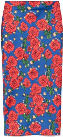 Alessandro Enriquez Midirock mit Print-Mix - Blau