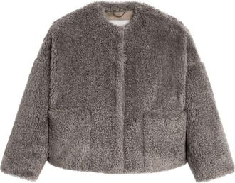 Mackintosh Jacke aus Faux Fur - Grau