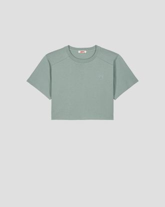Jott T-shirt col rond en coton Vert min&eacute;ral Mazu - Taille XS