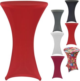 Heimtexland Stehtischhusse Event Deko Stretch Husse Stehtisch Bistrotisch Party Dekoration Hochzeit Tischdeko Bezug Ökotex Typ843 Rot 80 cm