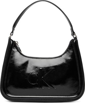 Calvin Klein Handtasche Calvin Klein Bold Ck Metallic Shoulder Bag LV04F3332G Schwarz
