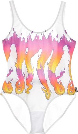 Octopus White Flames Einteiliger Badeanzug - - Swimwear - Damen - Mehrfarbig - S