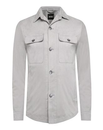 HUGO BOSS Overshirt aus Stretch-Baumwolle mit Twill-Struktur, Relaxed-Fit in