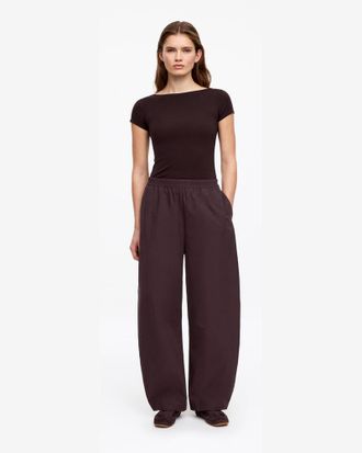 Arket Baumwollhose Mit Barrel Leg -Braun