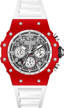 Invicta Racing 69647 Herrenuhr - Quarzwerk - Acryl mit silbernem Zifferblatt - 43 mm