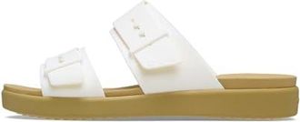 Crocs Femme Brooklyn Buckle Low Sandales, Chalk/Tan, 42/43 EU
