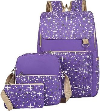 Generic Sac &agrave; dos en cuir pour femme, sac &agrave; dos, sac &agrave; main, sac &agrave; stylos, sac &agrave; dos cartable pour femme, violet, taille unique