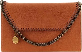 Stella McCartney Faux Suede Chain Wallet - - Bags - Damen - Orange - ONE SIZE