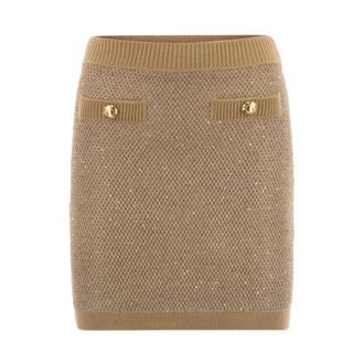 Elisabetta Franchi Honey Knit Short Skirt - - Skirts - Damen - Beige - M