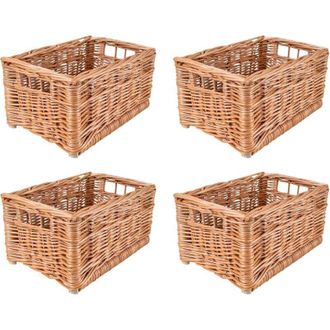 Creative Home Creative Home - 4x Panier de Rangement en Osier Naturel - 30 x 20 x 16 cm