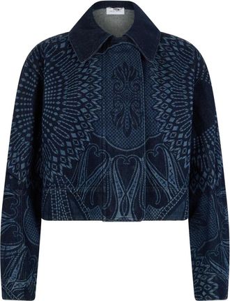 Alberta Ferretti Femme, Vestes, Bleu, Taille: 36 FR Short Denim Jacket