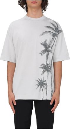 Emporio Armani Homme, Tops, Gris, Taille: L Palm Tree Print TShirt