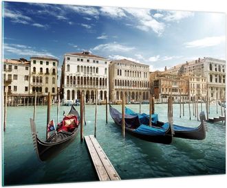 Arttor Bilder auf Glas 100x70cm Glasbild Architektur venedig italien gondel Gro&szlig; Wanddeko Bild im Glas Schlafzimmer K&uuml;che Deko Wandbilder Dekoration Wohnzimm