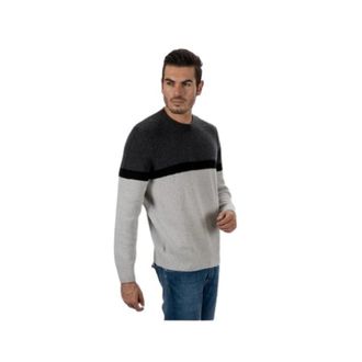 Gran Sasso Dicker- dreifarbiger Rundhals-Pullover - - Knitwear - Herren - Grau - 2XL