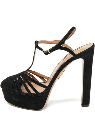 Aquazzura Sandalen aus Wildleder - Schwarz