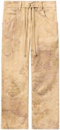 Isabel Marant Pantalon droit Camila court en denim imprim&eacute;