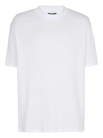 Balmain Kurzarm-Hemd mit PB-Monogramm - Wei&szlig;