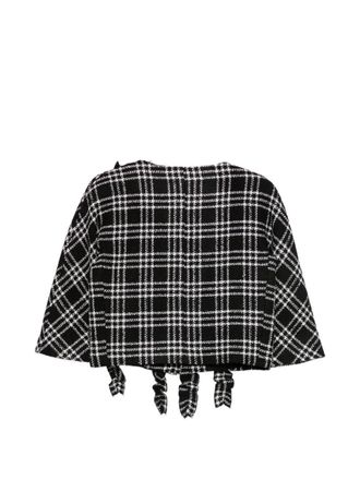 Alessandro Enriquez Check Boucl&eacute; with Ruffled Detailing Jacket - Black