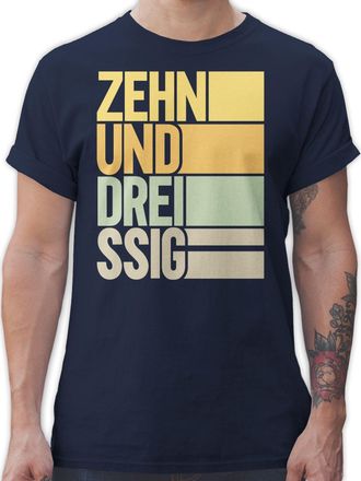 Shirtracer T-Shirt Herren - 40. Geburtstag - Zehnunddreissig - XL - Navy Blau - 40 Outfits 40er zehnunddrei&szlig;ig Tshirt m&auml;nner 40.Geburtstag Shirt Mann 40-er Shirt