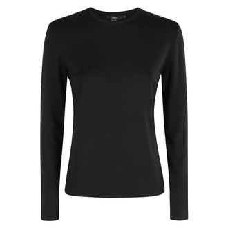 Seventy Braunes Rundhals Langarm T-shirt - - Tops - Damen - Schwarzk - L