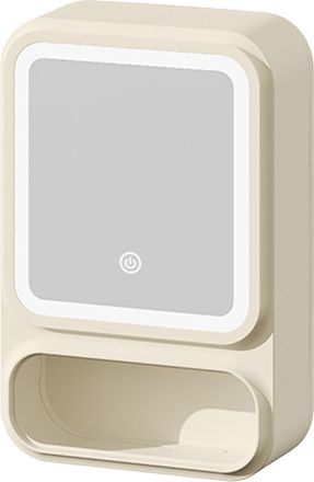 Generico Badezimmer-Schrankspiegel - Wandregal, Schminktischaufbewahrung, magnetischer Türverschluss, rutschfest, LED, Shampoo-Conditioner zum Waschen von Jab