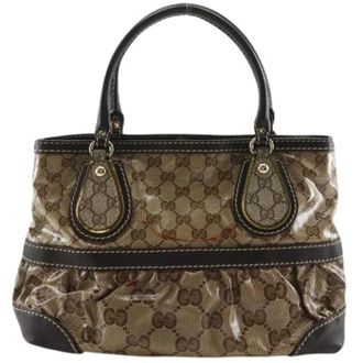 Gucci Sac cabas Pre-owned GG Crystal en toile enduite - Femme - Pre-owned - Brun - Taille: ONE Size