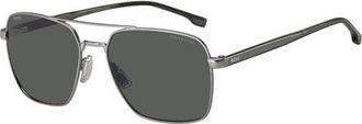 HUGO BOSS Boss Lunettes de Soleil 1045/S/IT MATTE RUTHENIUM/GREY 58/17/145 homme