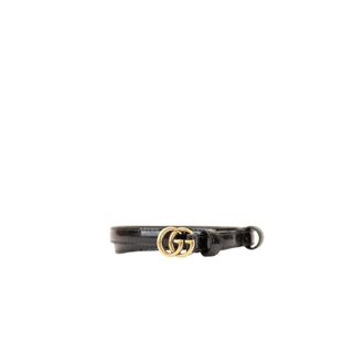 Gucci Patentleder-G&uuml;rtel - - Accessories - Damen - Schwarzk - 120 CM