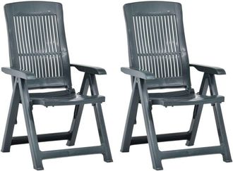 vidaXL Vidaxl - Chaises inclinables de jardin lot de 2 Plastique Vert