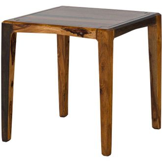 Massivmoebel24 Beistelltisch Sheesham 50x50x50 dunkelbraun lackiert ancona 250